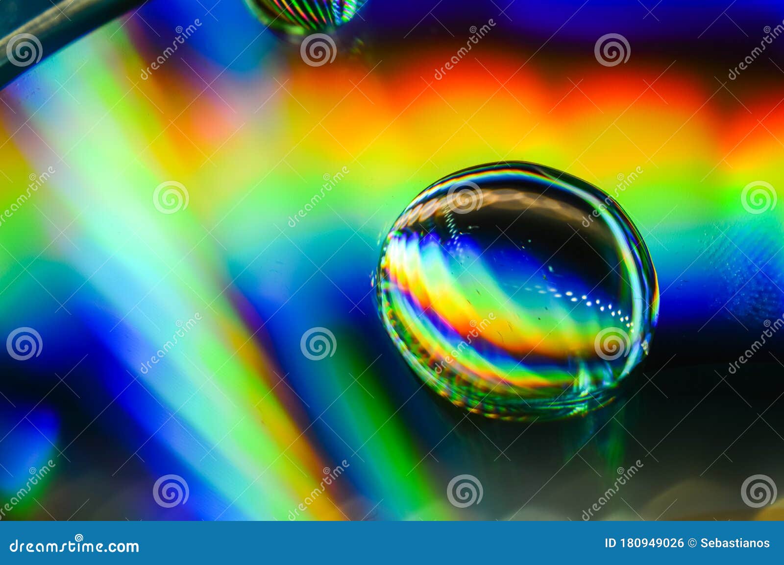 Light Diffraction Showing Rainbows On Water Drops Royalty-Free Stock ...