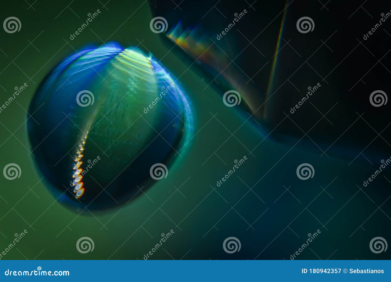Light Diffraction Showing Rainbows on Water Drops Stock Image - Image ...