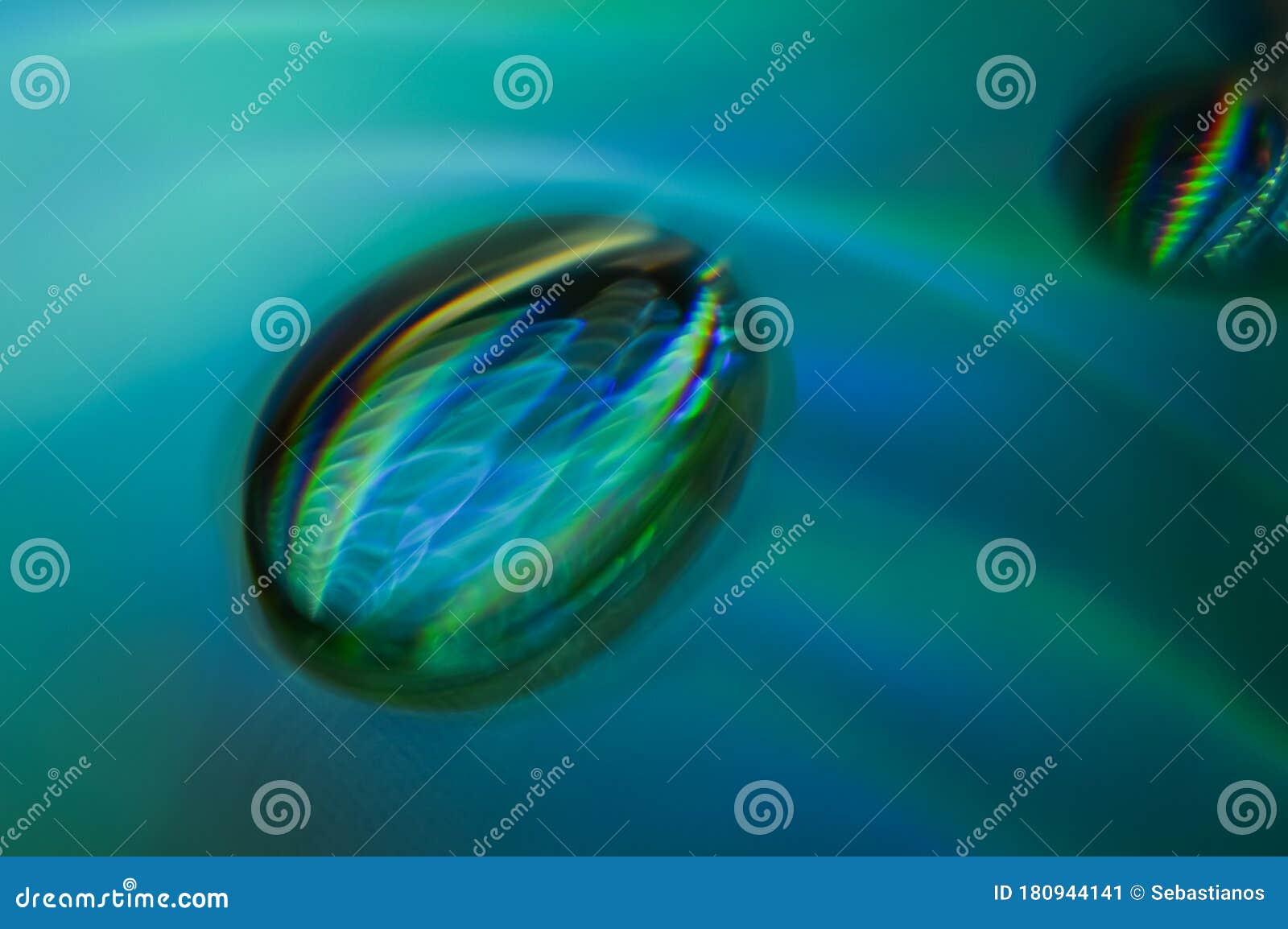 Light Diffraction Showing Rainbows On Water Drops Royalty-Free Stock ...