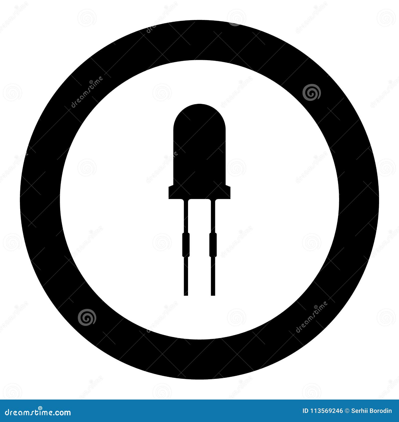 Diode In Circle Icon Line Icon, Electronics Concept, PCB Anode Cathode ...
