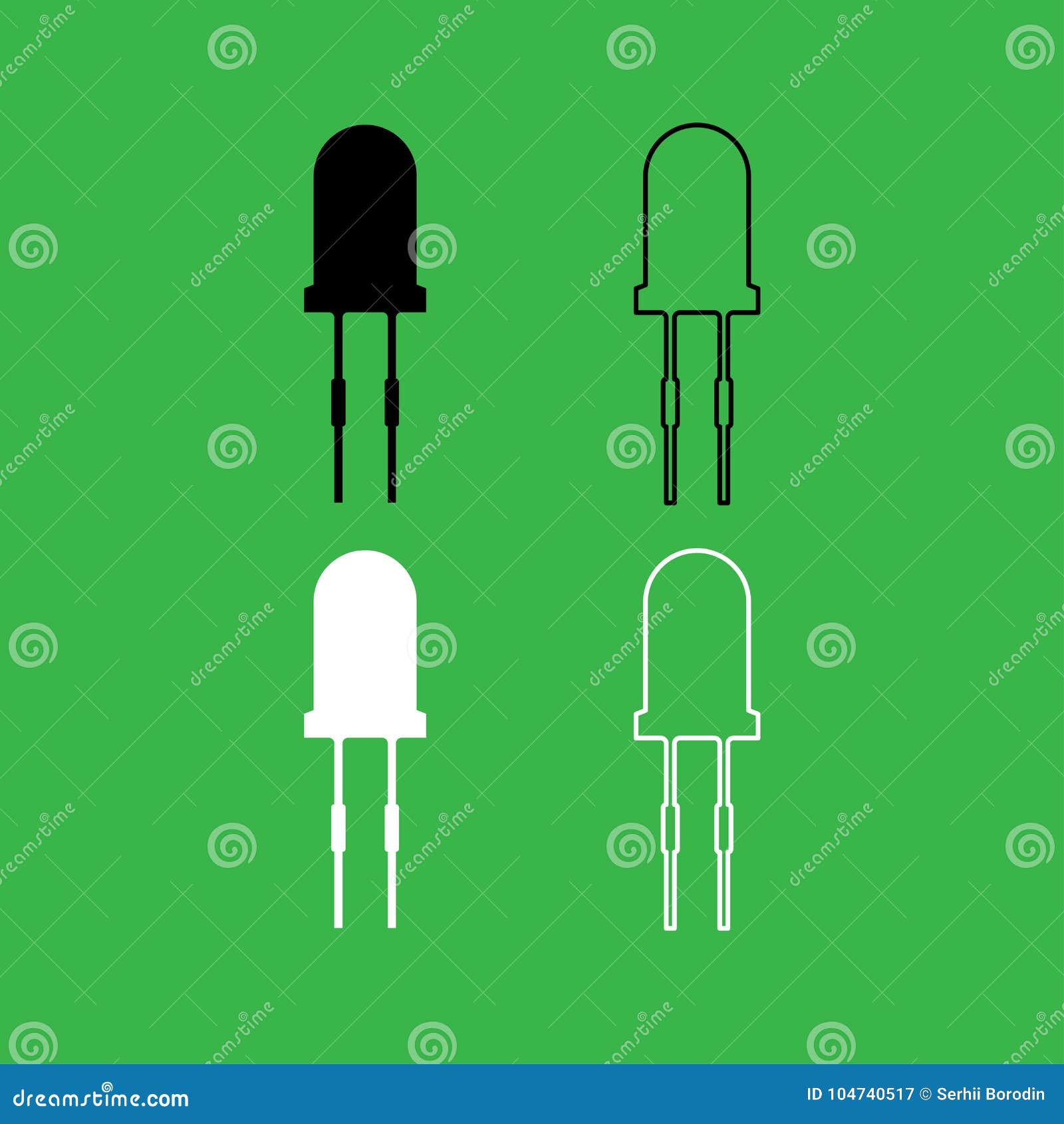 Led Light Diode Icon, Outline Style Cartoon Vector | CartoonDealer.com ...