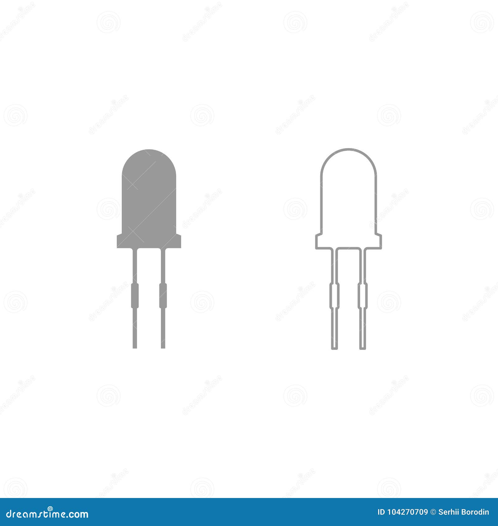 Led Light Diode Icon, Outline Style Cartoon Vector | CartoonDealer.com ...