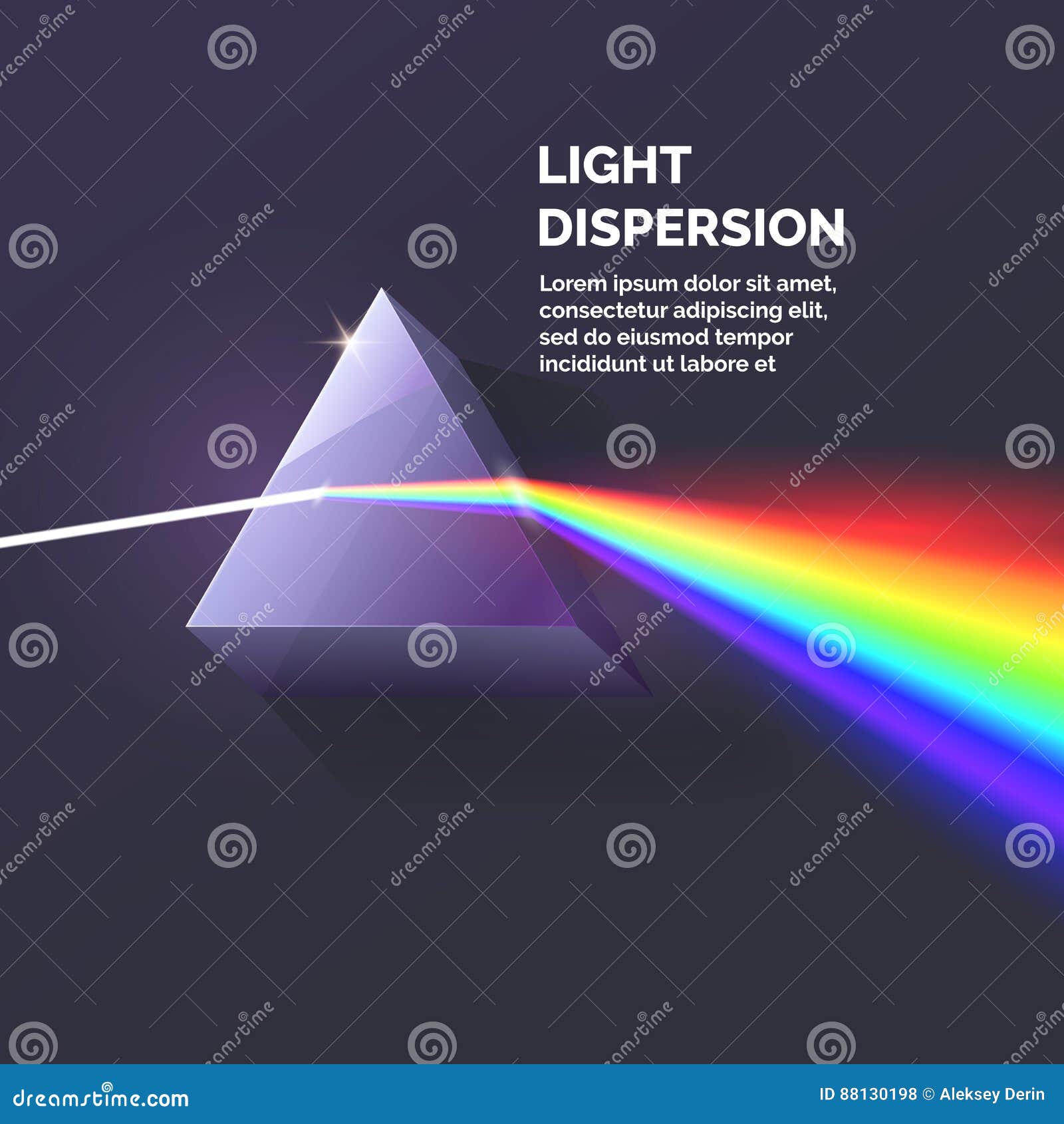 The Light Dispersion. Background With Rainbow. Vector Illustration ...