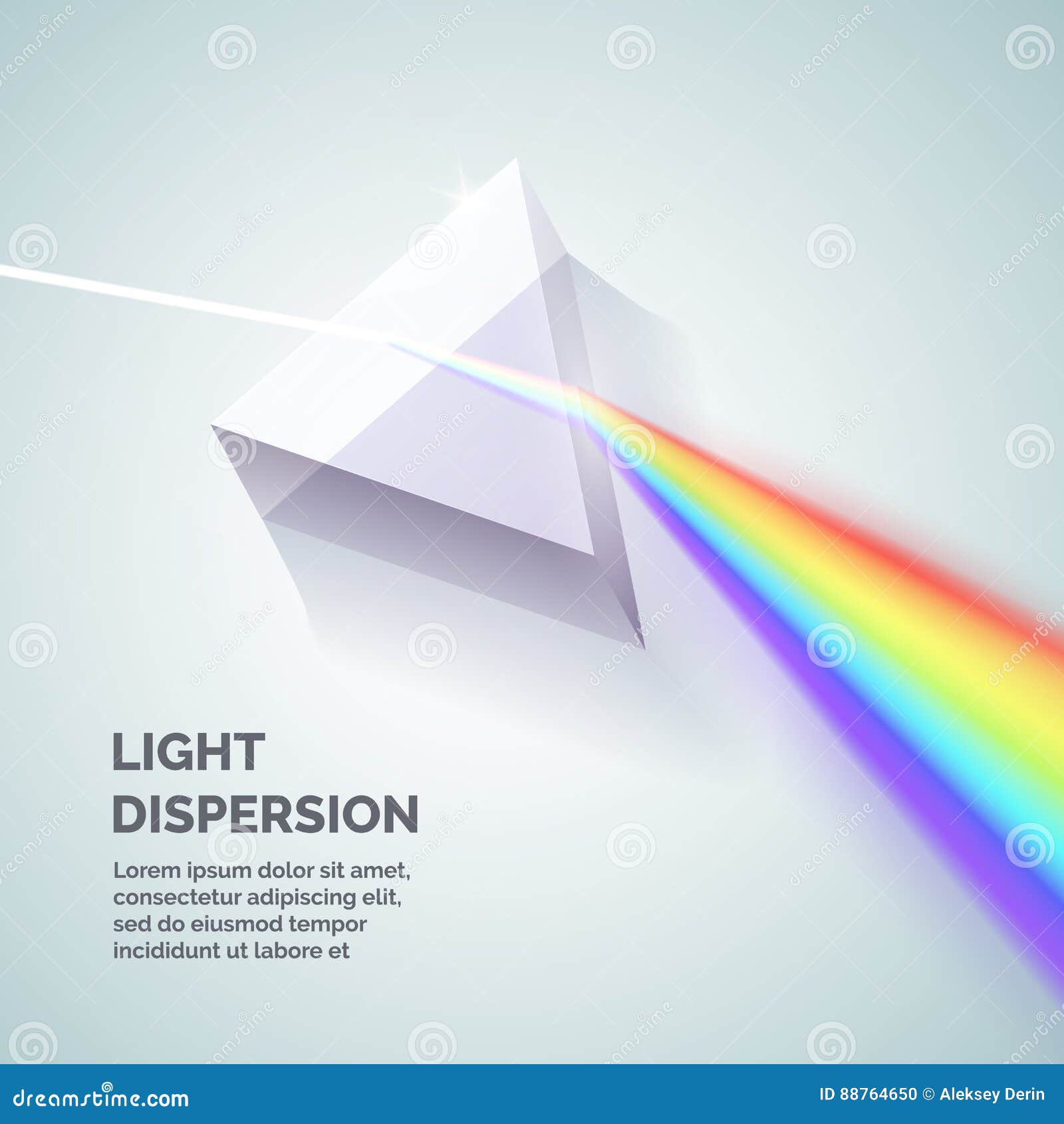 Dispersion, Diffraction, And Refraction Compared. Cartoon Vector ...