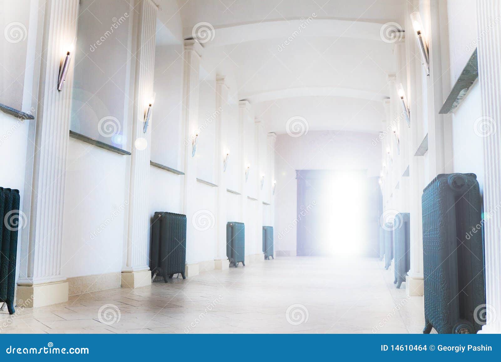 Light from Door. Light in the End of a Corridor Stock Photo - Image of ...