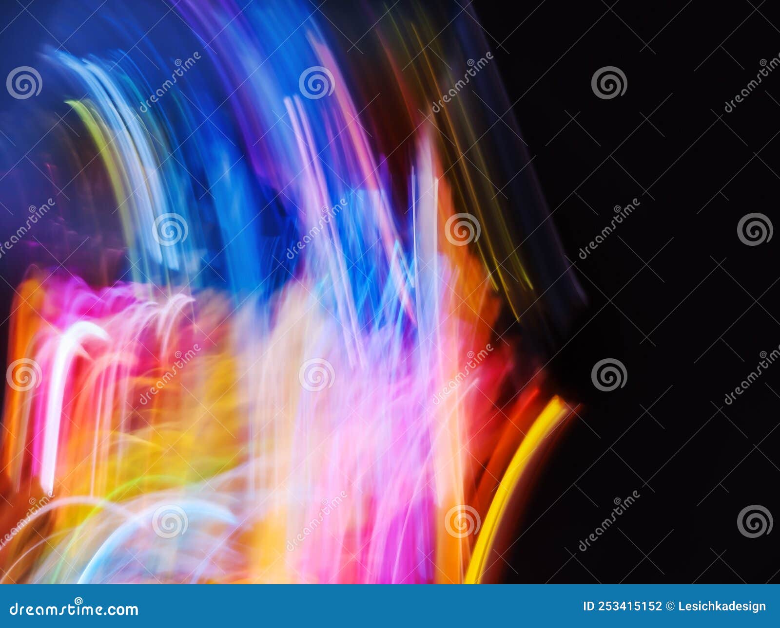 Light Dreamlike Painting Light Source To Blur Bokeh Texture on a Black ...