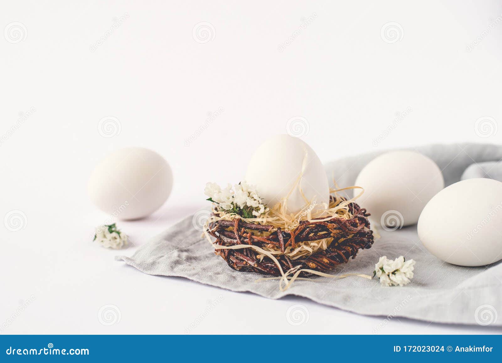 Light Easter Background with Easter Eggs. Stock Photo - Image of easter ...