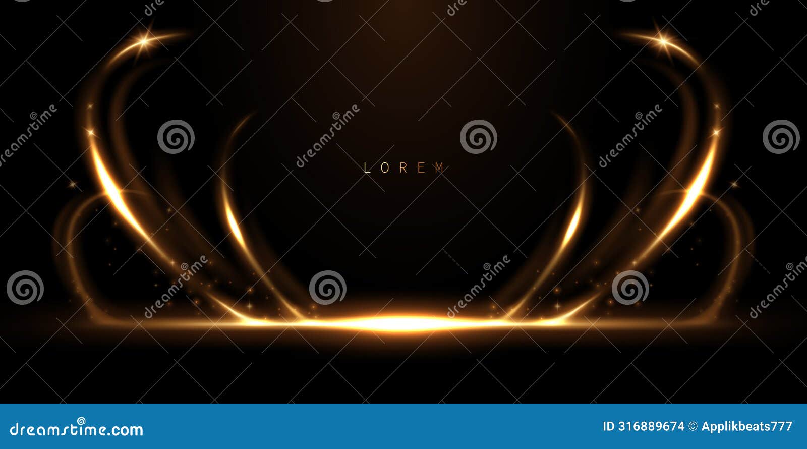 Light Effect Background Rising in Curves Elegant Vector Illustration ...