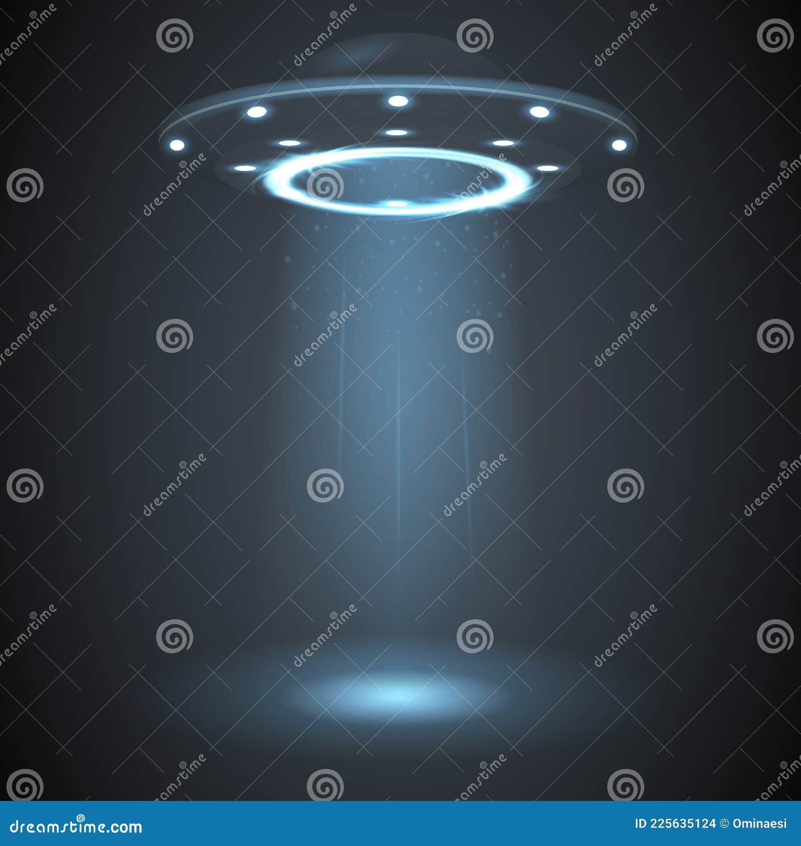 Light Effect Circle Glow Ufo Rays Energy Screen Vector Illustration ...