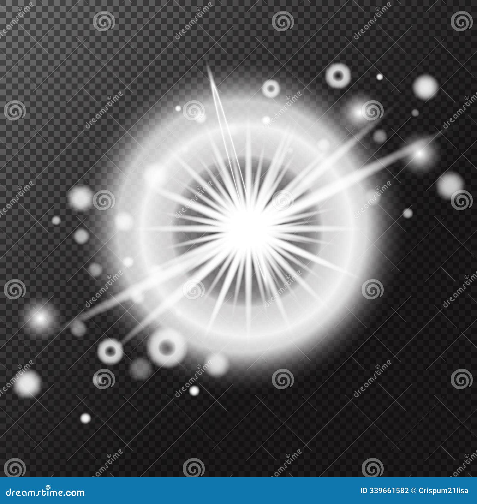 Light Effect. Isolated White Transparent Light Effect, Flare, Explosion ...