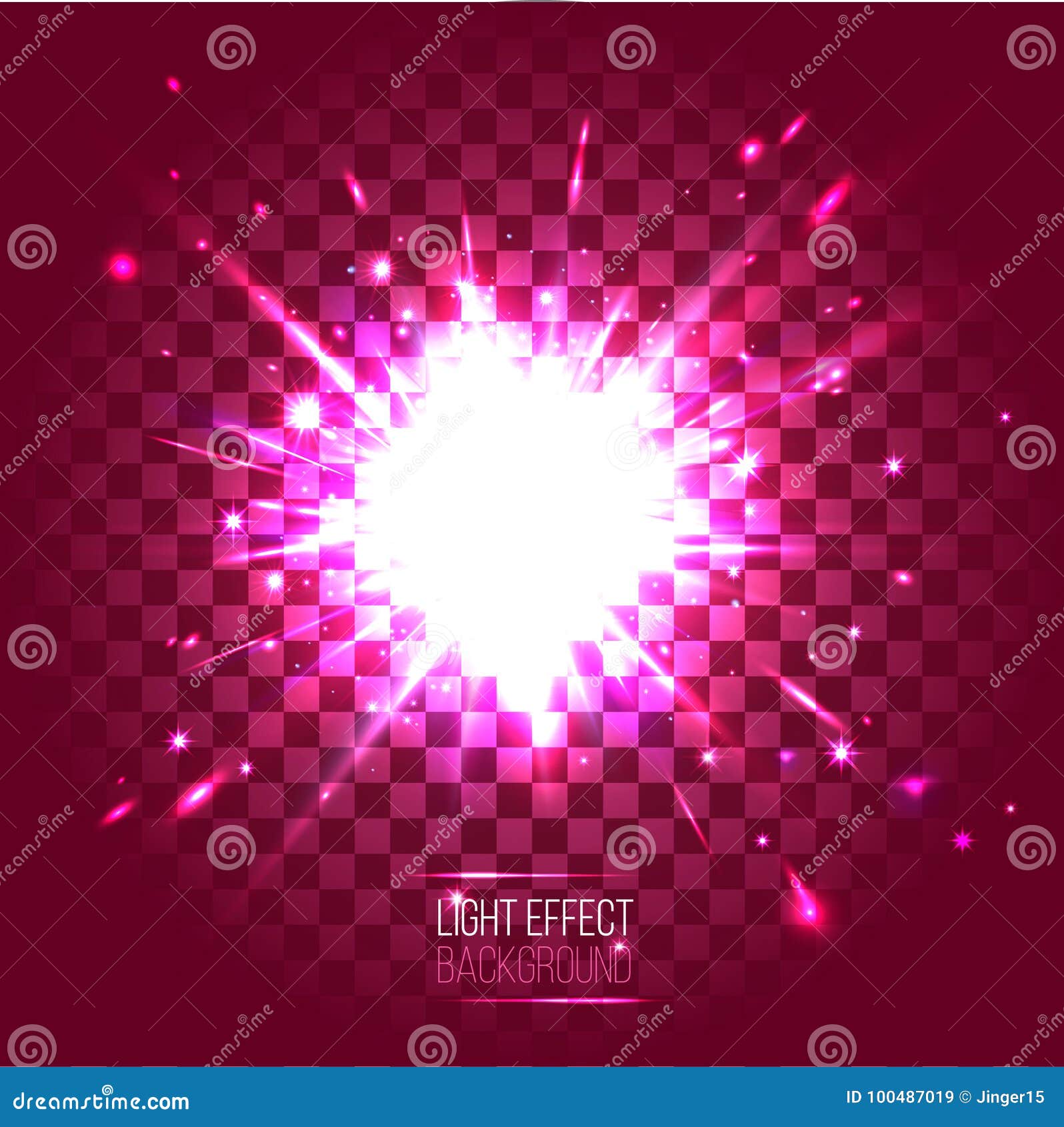 Light Effect Lens Blue Round Explosion on Transparent Checkered Stock ...