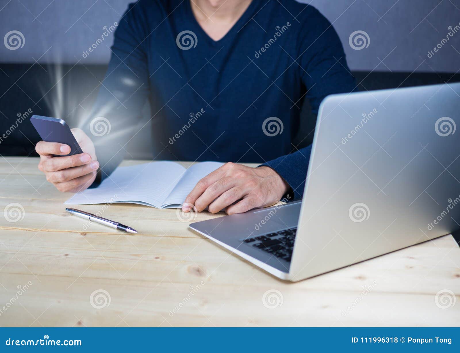 Light Effect from Mobile Phone, Notification from Study and Work Stock ...