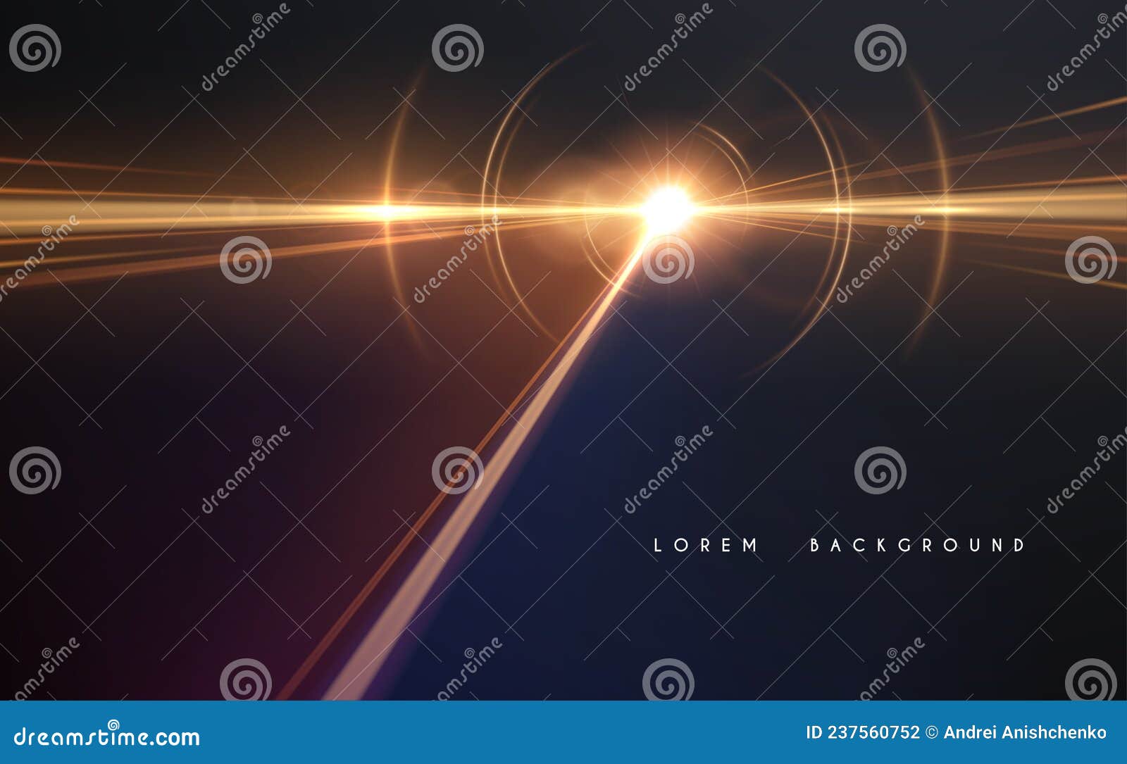 Light Effect with Rays on Dark Background Stock Vector - Illustration ...