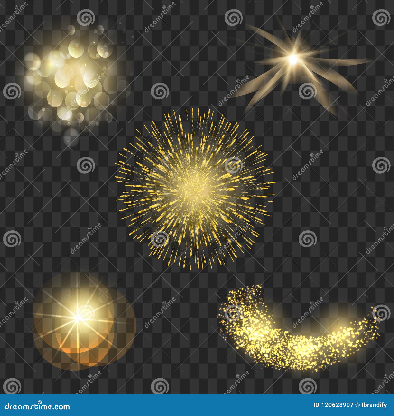 Light Effect Set. Spotlights, Flash, Stars & Particles Stock Vector ...