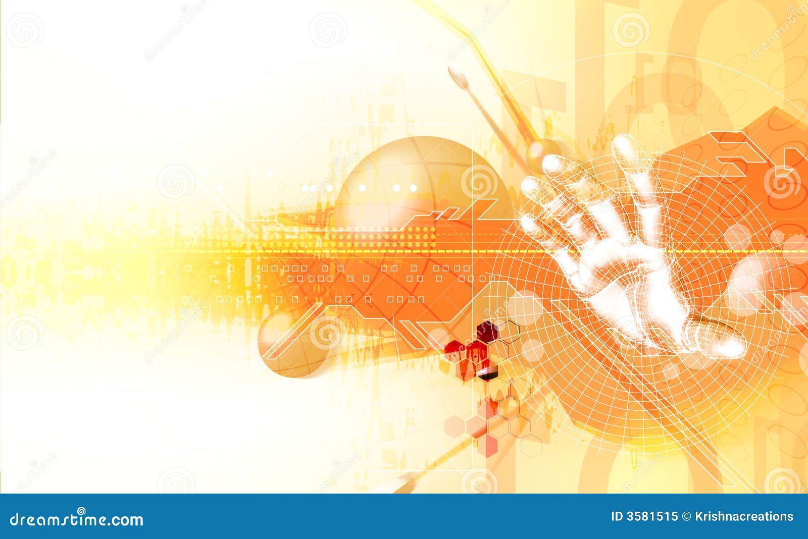 Light effects and hand stock illustration. Illustration of matrix - 3581515