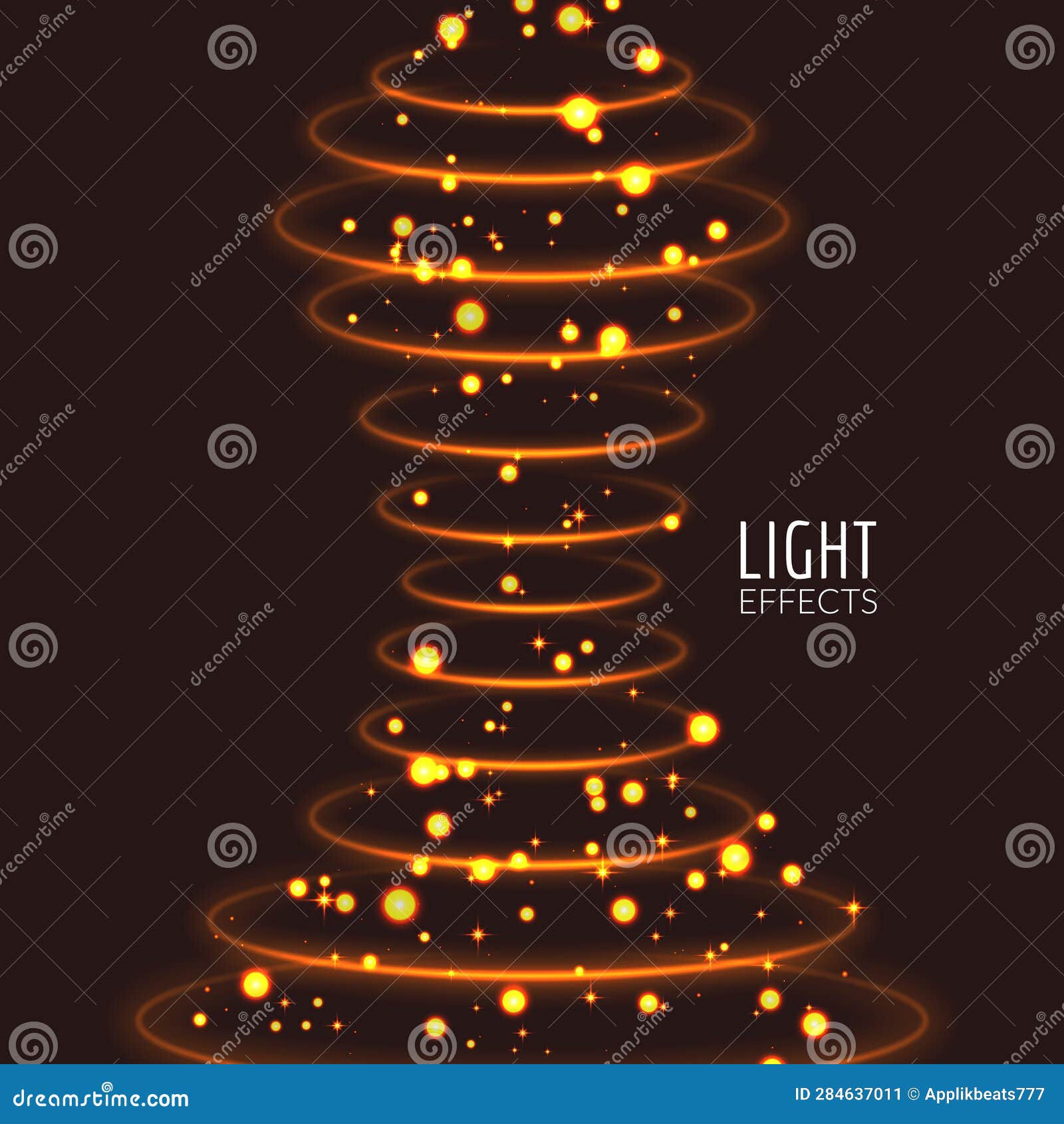 Light Effects Rings. Motions Glowing Lines with Particles Stock ...