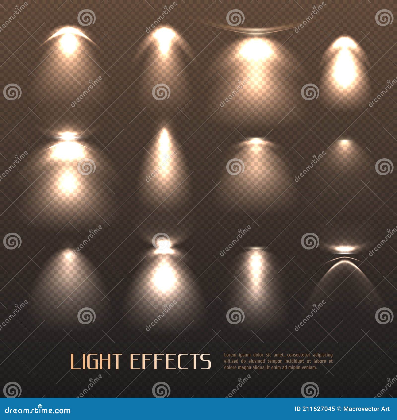 Light Effects Set stock vector. Illustration of lamplight - 211627045