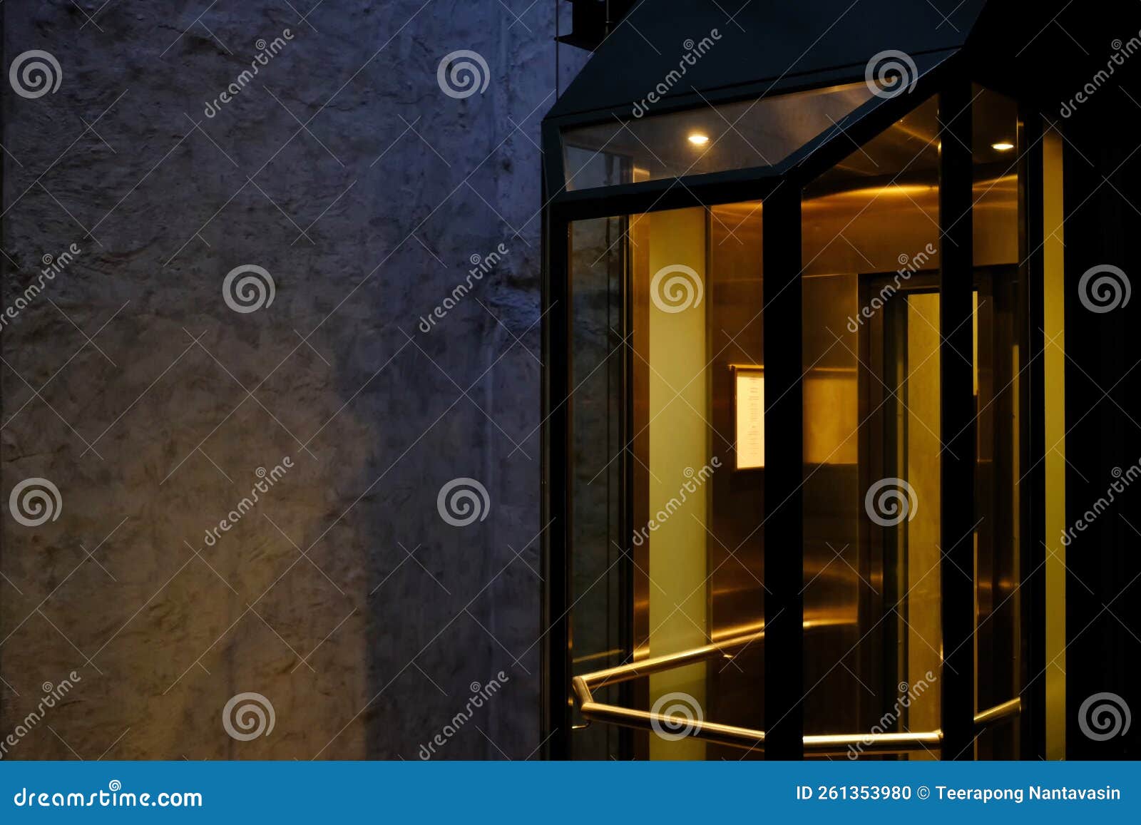 Light from Elevator Shining through on the Wall. Stock Photo - Image of ...