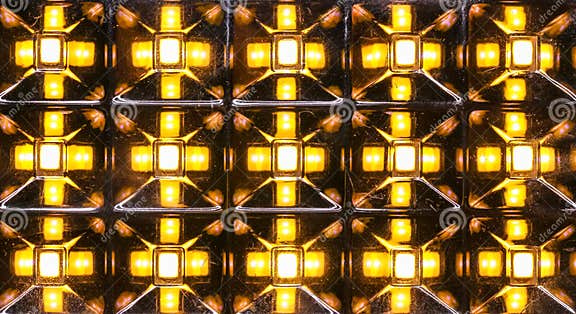 Light Emitting Diode Array on Reflecting Prisms Stock Photo - Image of ...