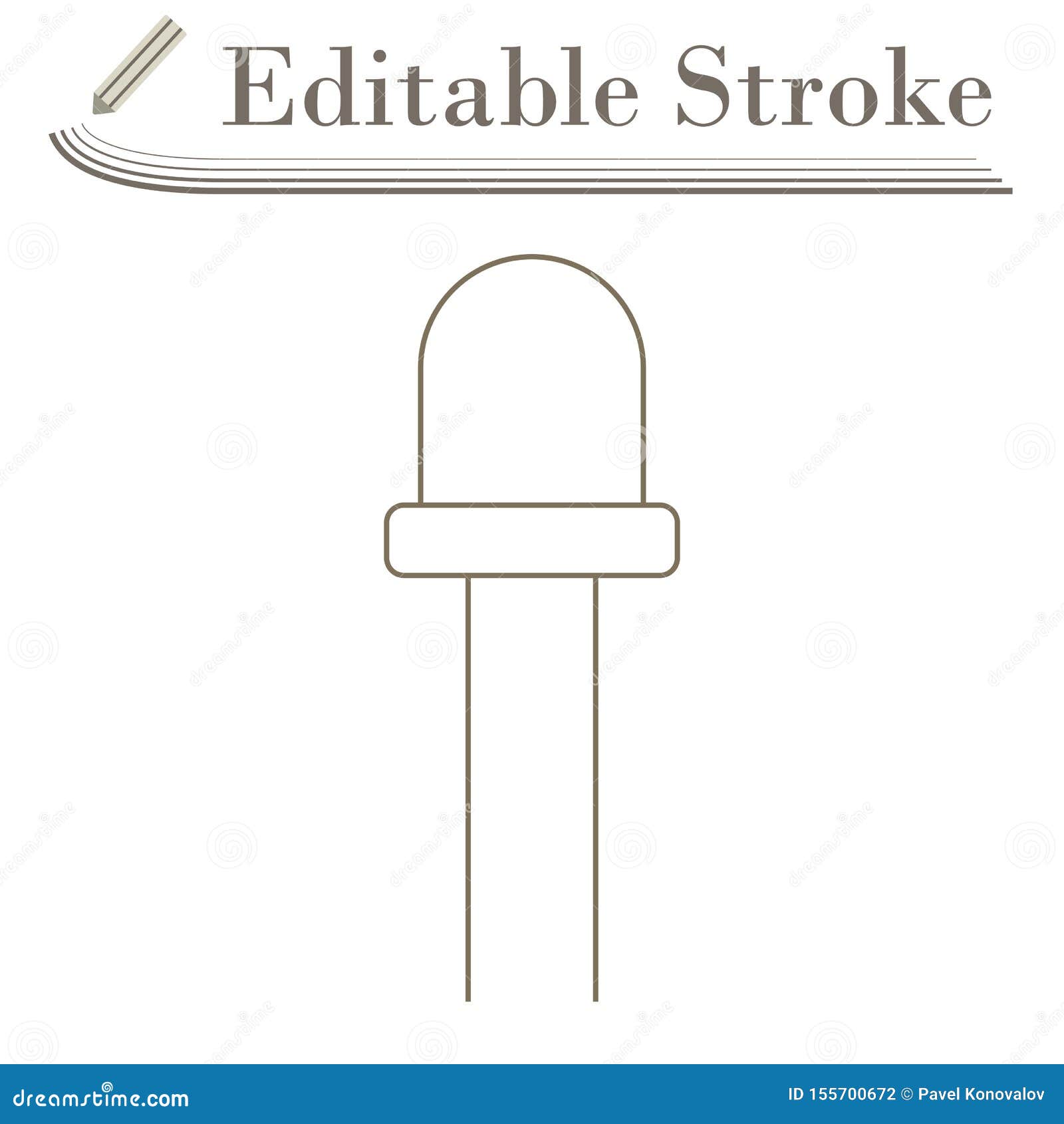 Light-emitting Diode Icon stock vector. Illustration of component ...