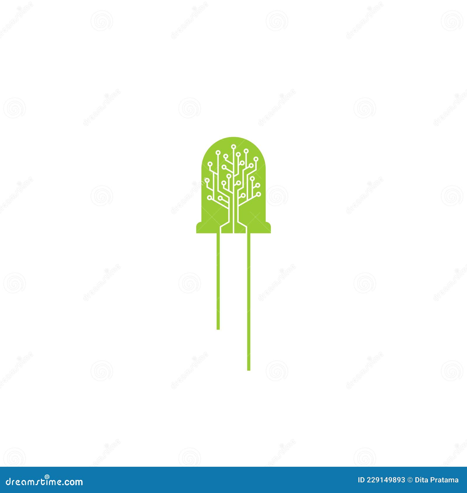 Light Emitting Diode LED Logo, Technology Tree Inside LED Light. Stock ...