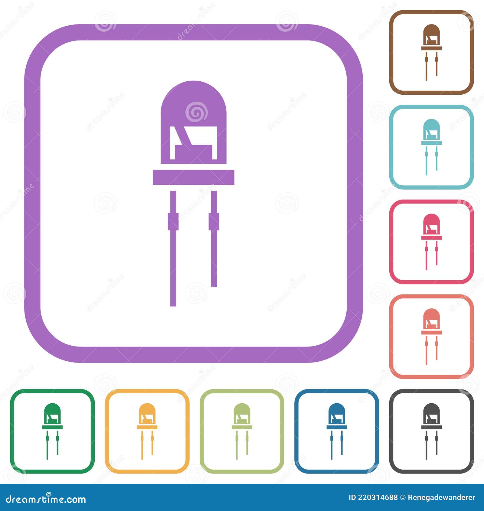 Light Emitting Diode Simple Icons Stock Vector - Illustration of simple ...