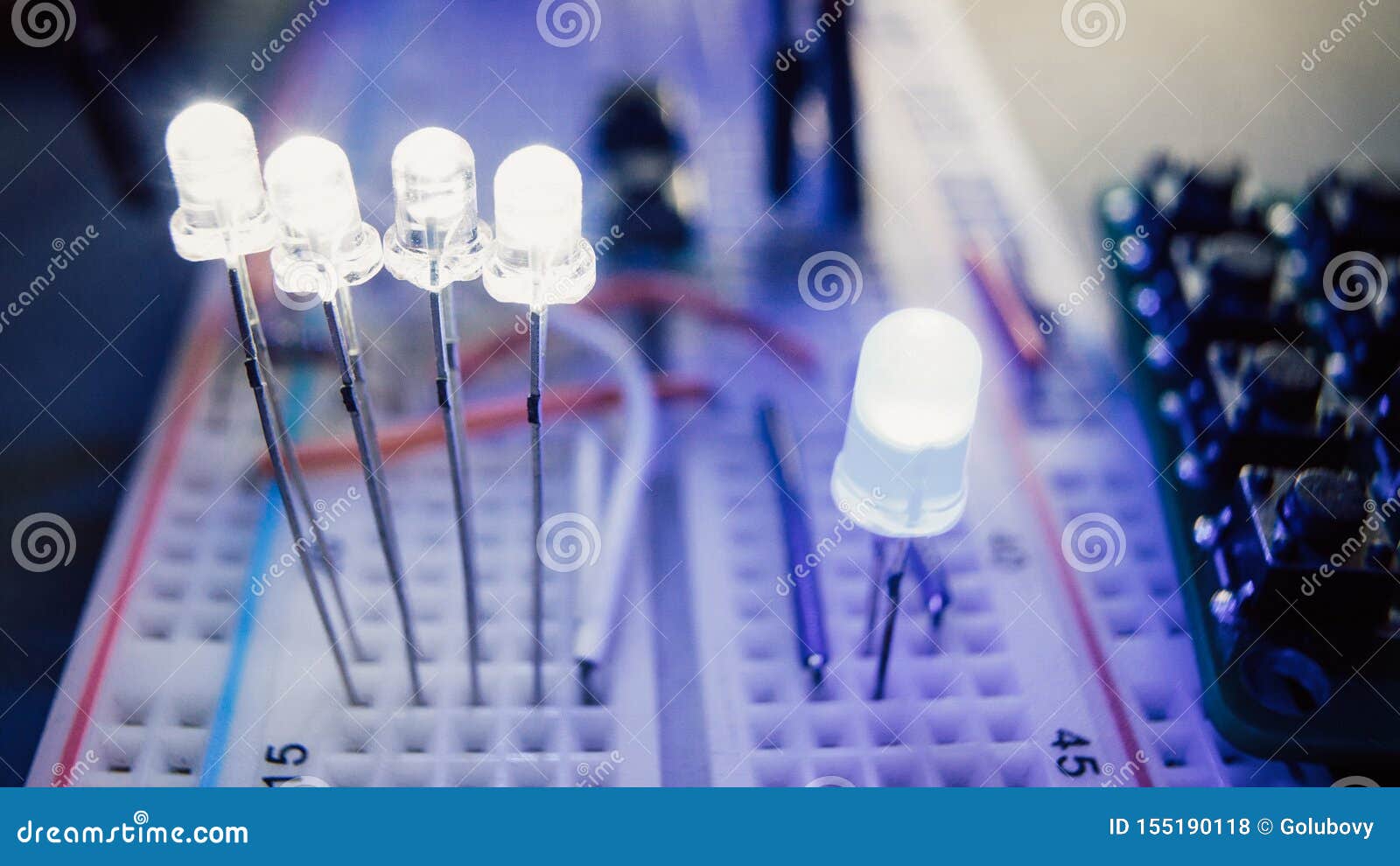 Light Emitting Diodes Electrical Breadboard Led Stock Photo - Image of ...