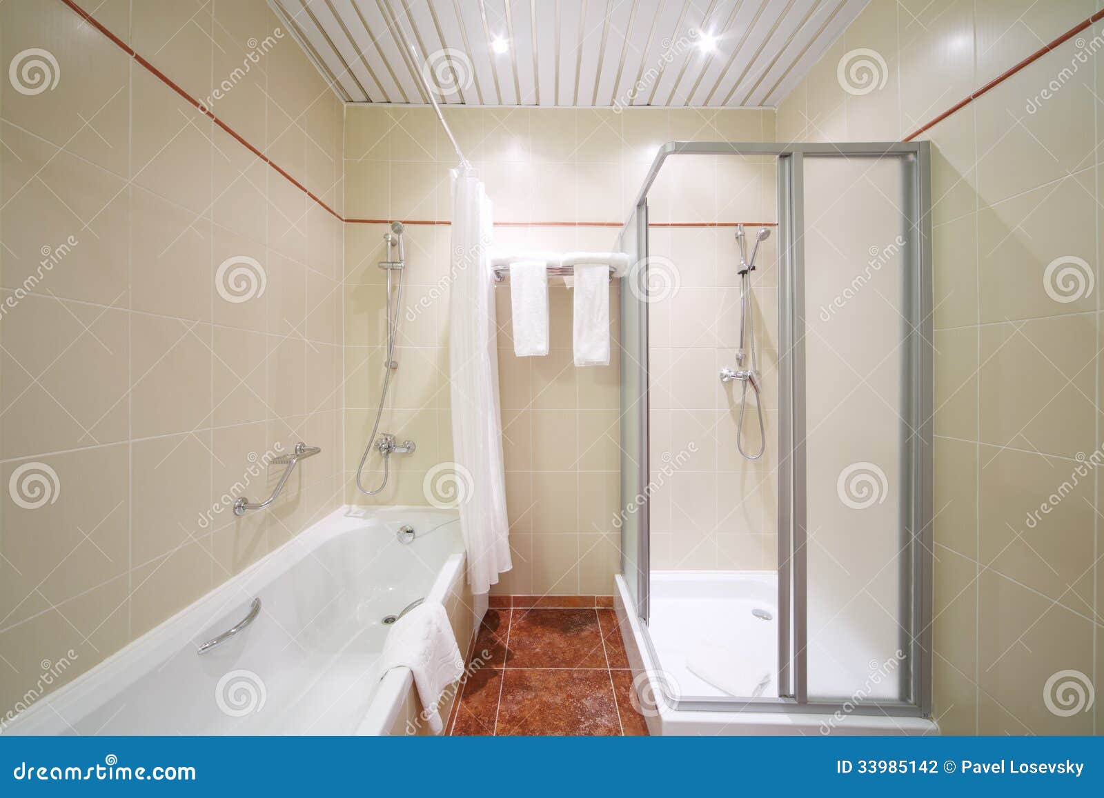 Light, Empty and Clean Bathroom Stock Photo - Image of modern, hygienic ...