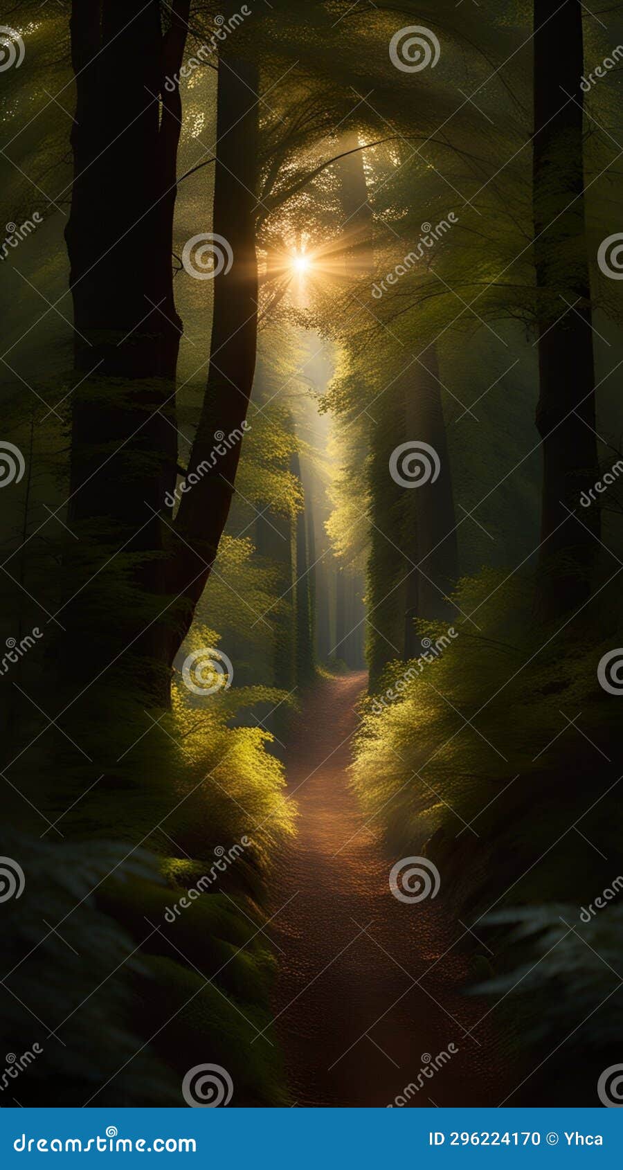 Light at the End of the Forest Stock Illustration - Illustration of ...