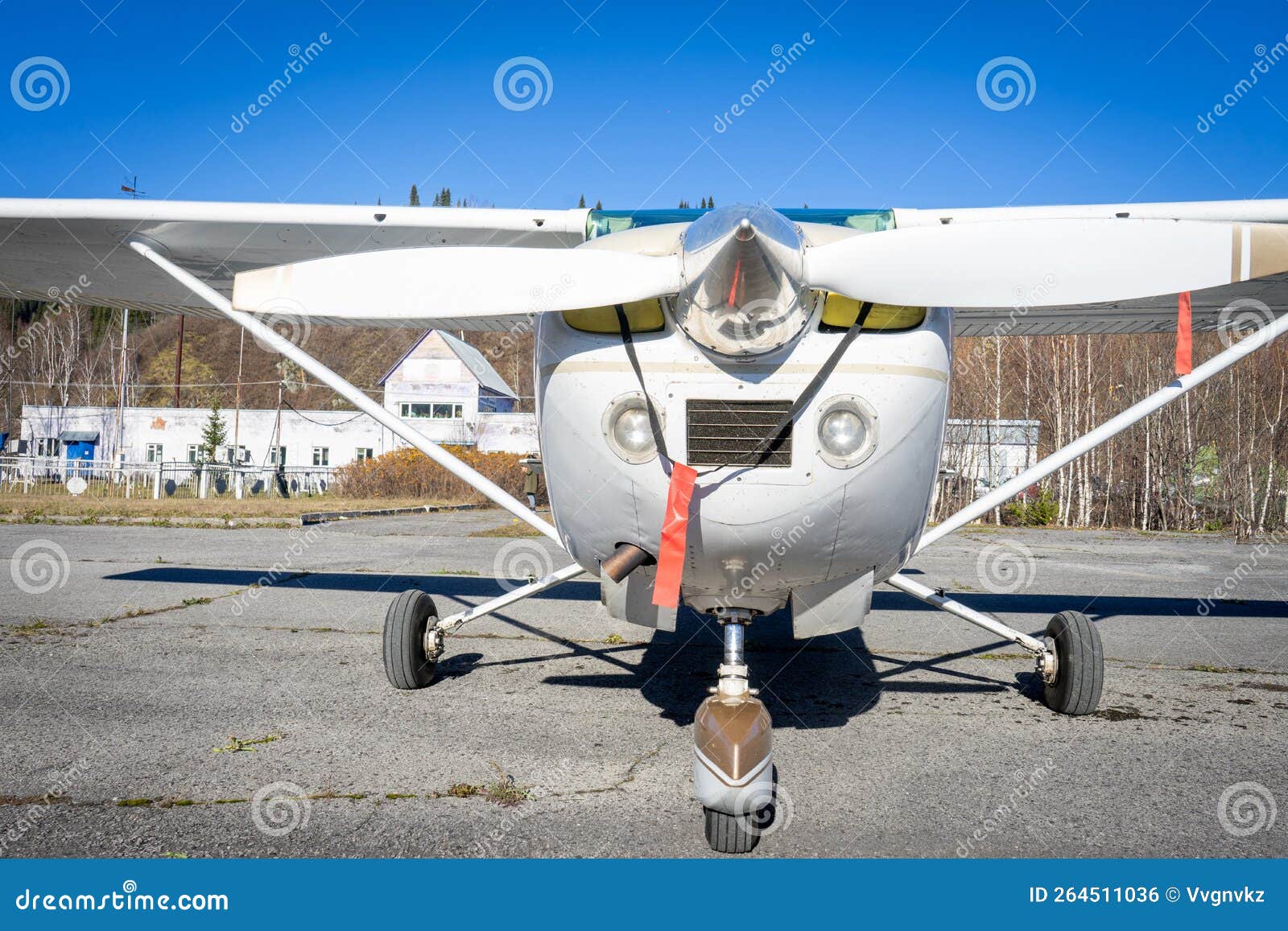 Light-engine Propeller Aircraft Front View Stock Photo - Image of show ...