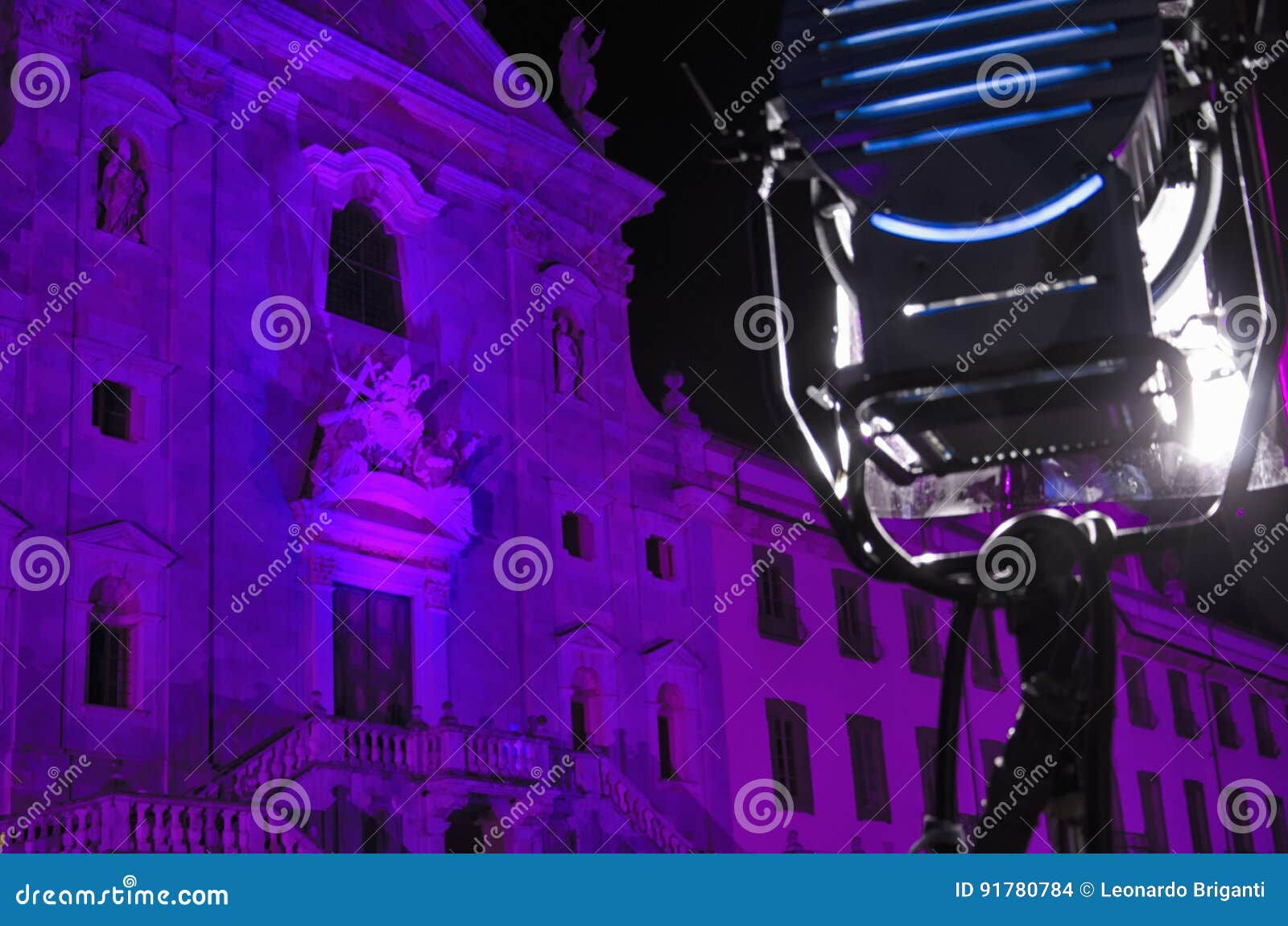 Light Equipment with Purple Filter Stock Photo - Image of historic ...