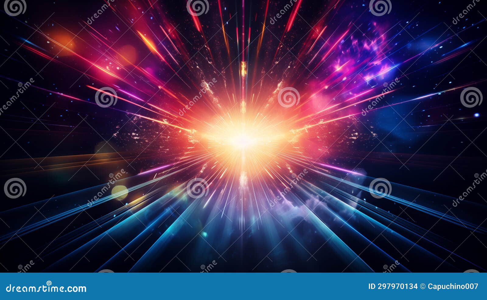 Light Explosion Vibrant Color Abstract Background by Generative AI ...