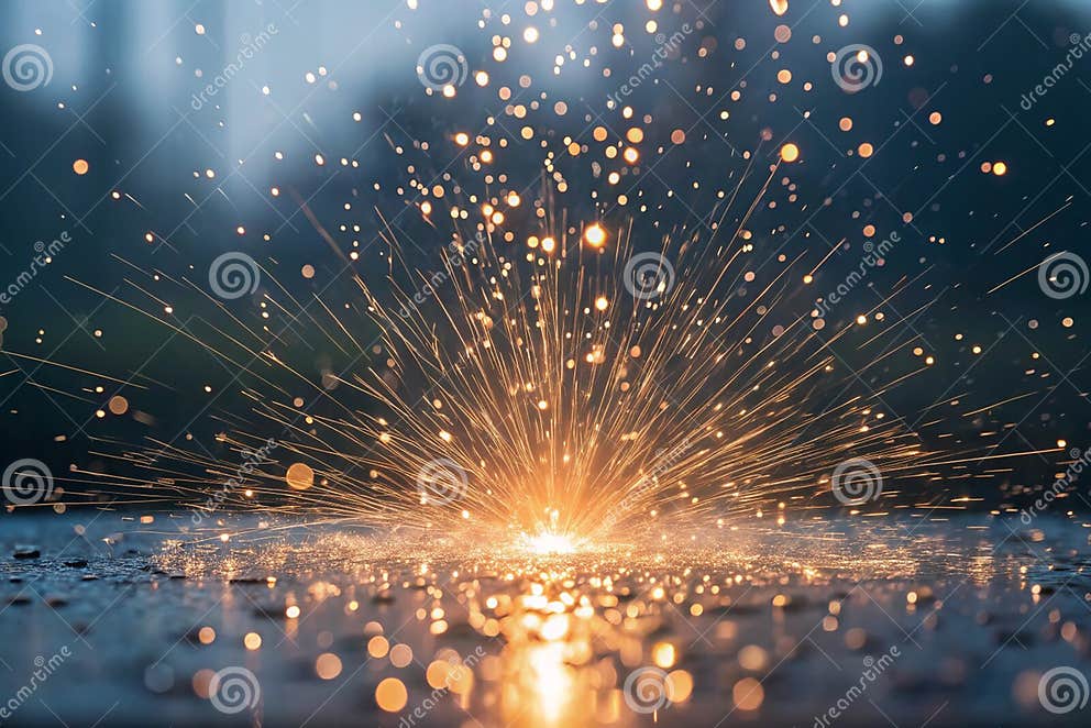 Light Explosion. Zoomed Raindrops on Illuminated Window Create an ...