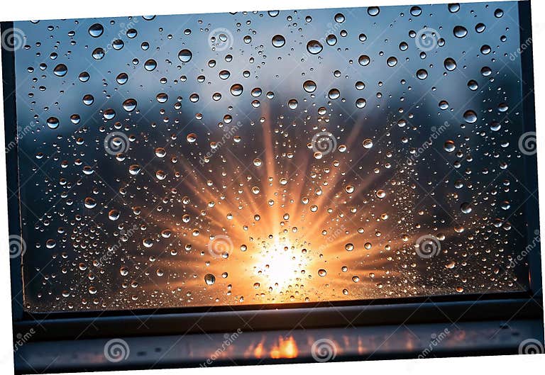 Light Explosion. Zoomed Raindrops on Illuminated Window Create an ...