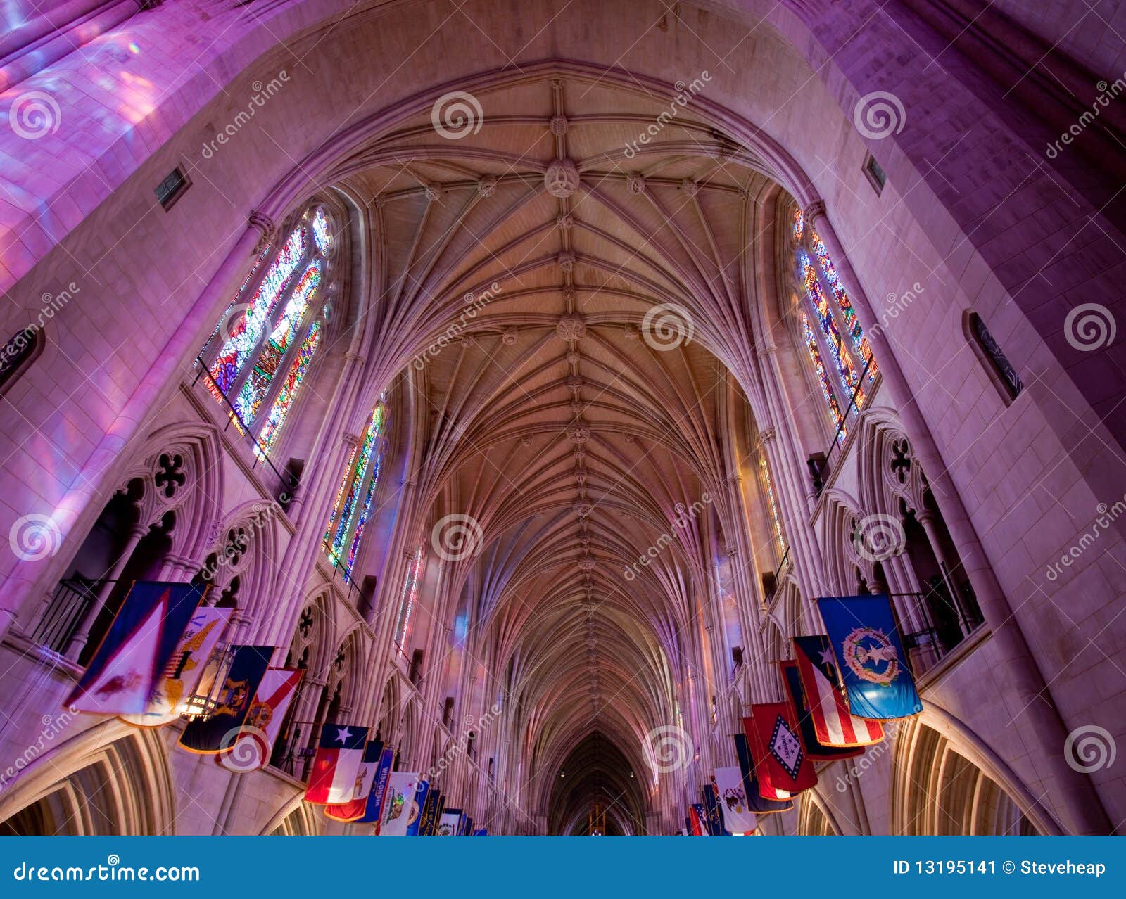 Light Falling in Gothic Cathedral Stock Image - Image of church, color ...