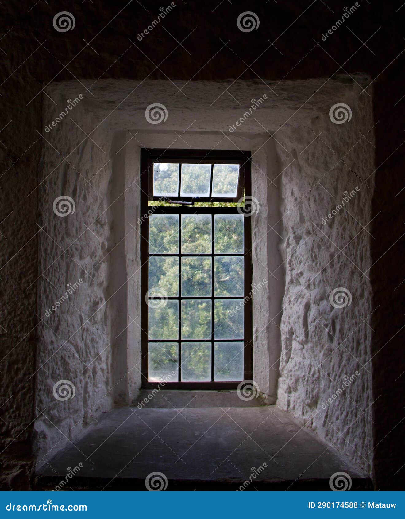 Window in Thick Wall of Castle Stock Photo - Image of architecture ...