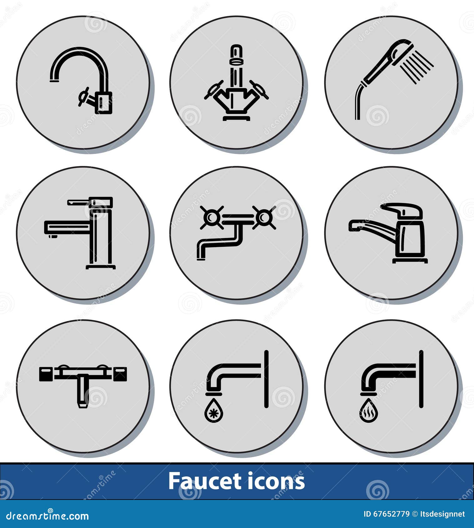 Light faucet icons stock vector. Illustration of crane - 67652779