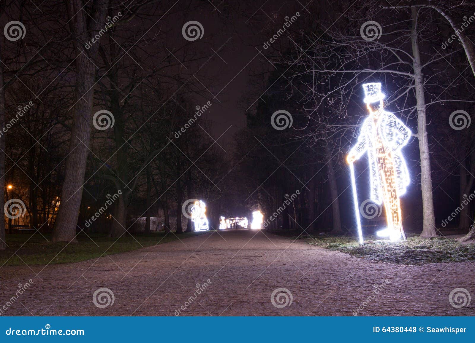 Light figures installation stock photo. Image of energy - 64380448