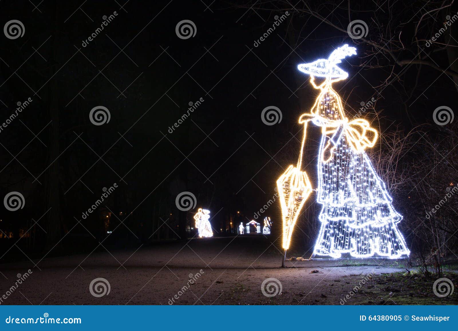Light figures installation stock image. Image of lazienki - 64380905