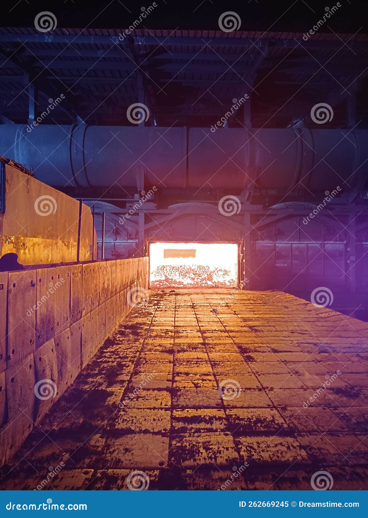 The Light of the Fire and the Darkness of the Factory Night Stock Image ...