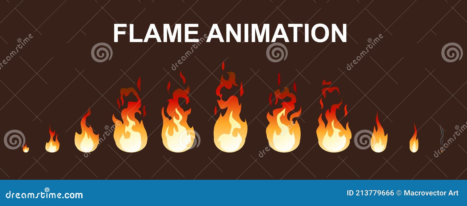 Light Fire Flames Animation Collection Stock Vector - Illustration of ...