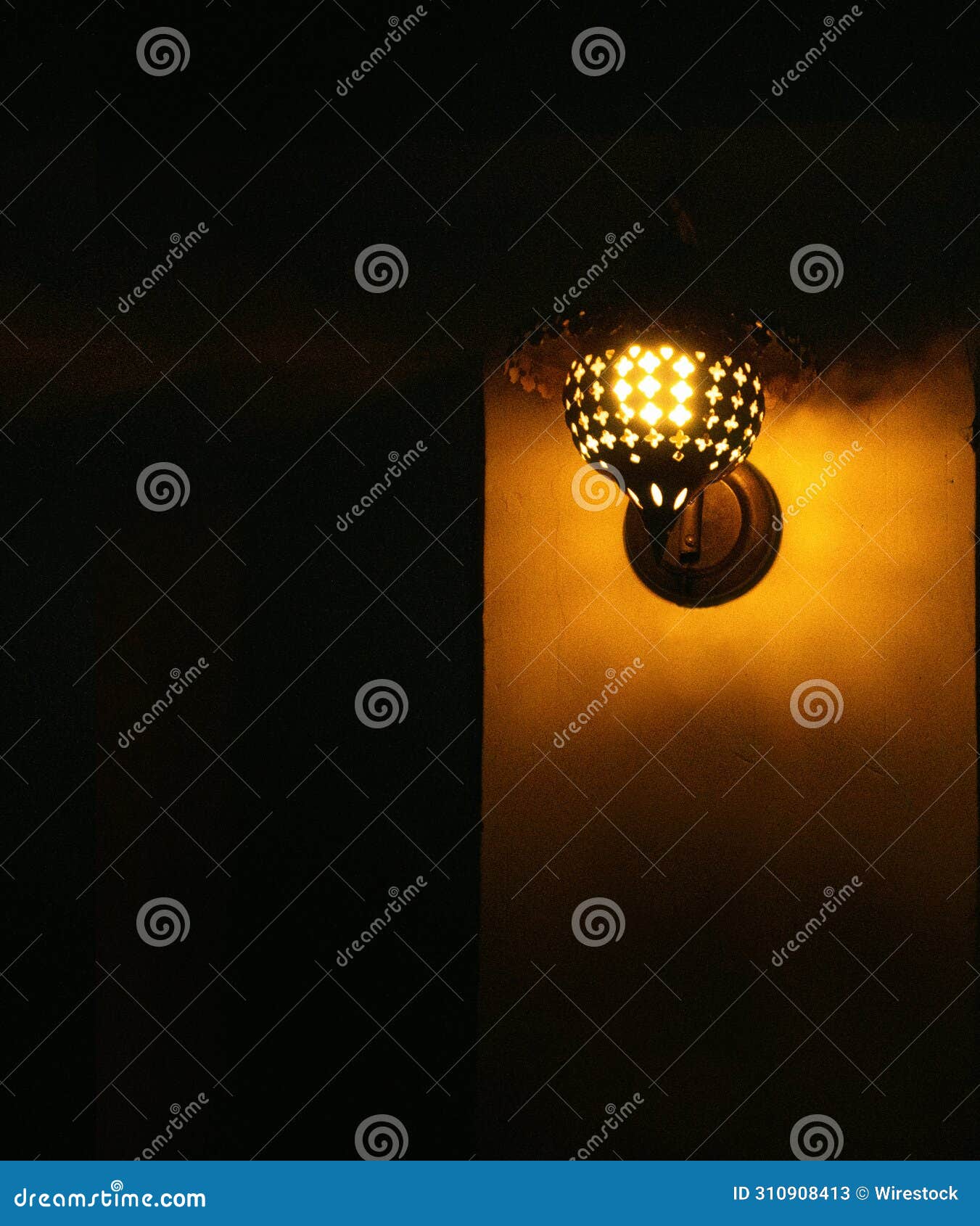 Light Fixture Casting Illumination on a Textured Wall. Stock Image ...