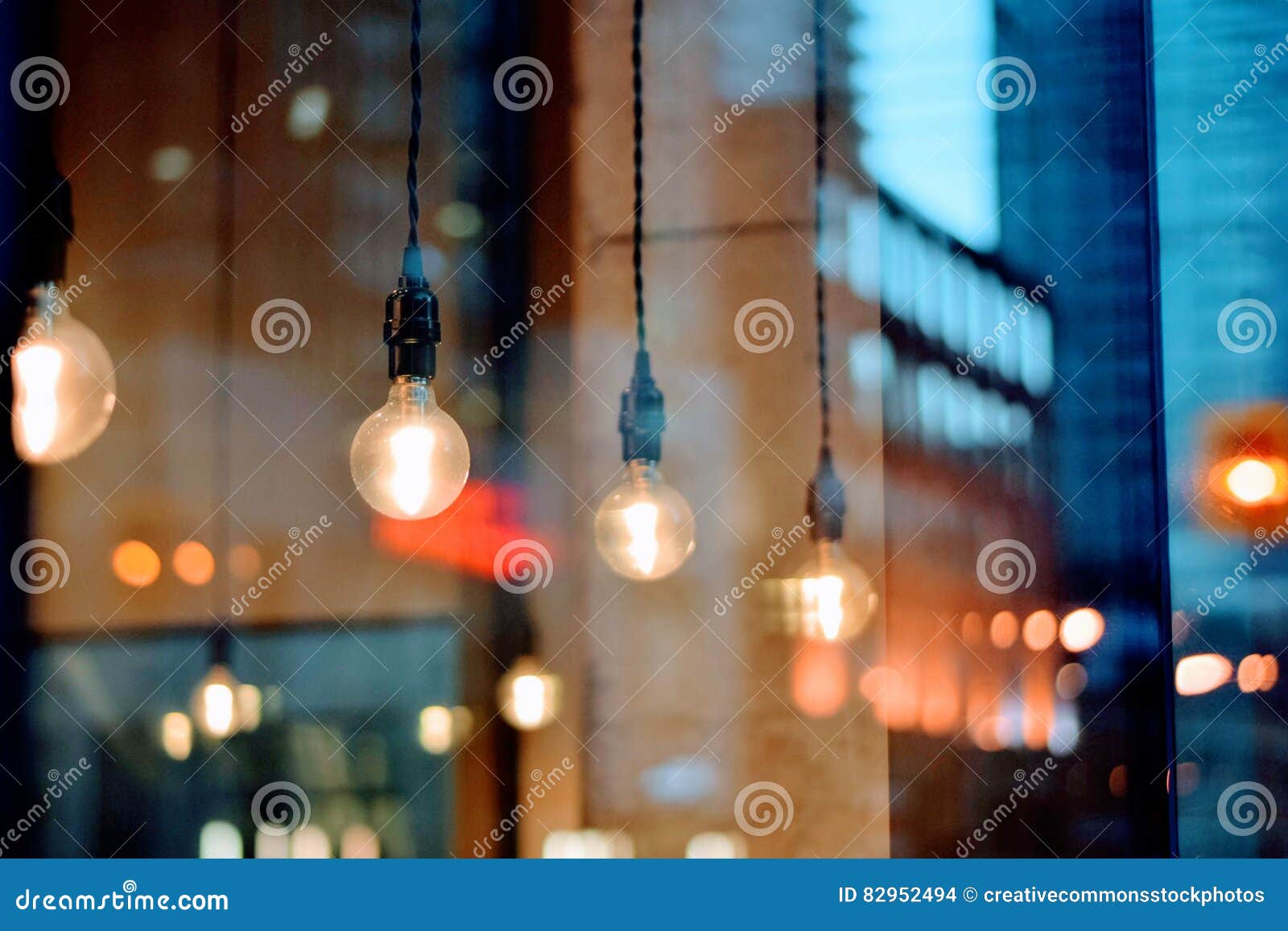 Light Fixtures Inside Modern Cafe Picture. Image: 82952494