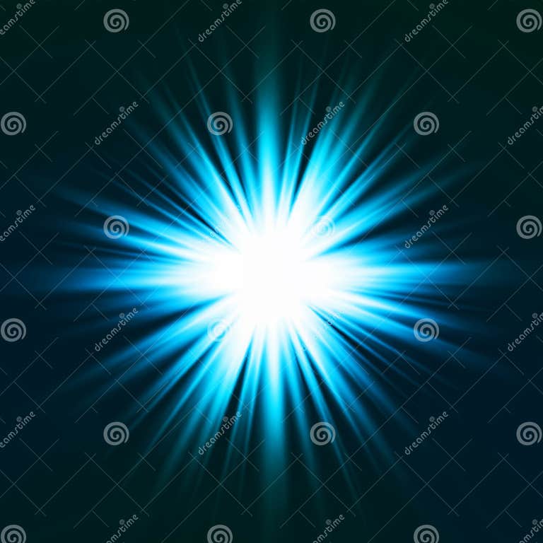 Light Flare Blue Effect. Vector Stock Vector - Illustration of beam ...