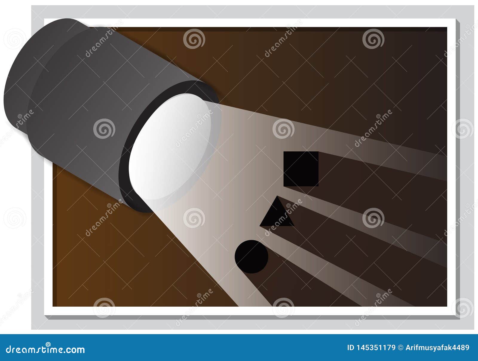 Light Flashlight Background with Geometry and Shadow Stock Vector ...