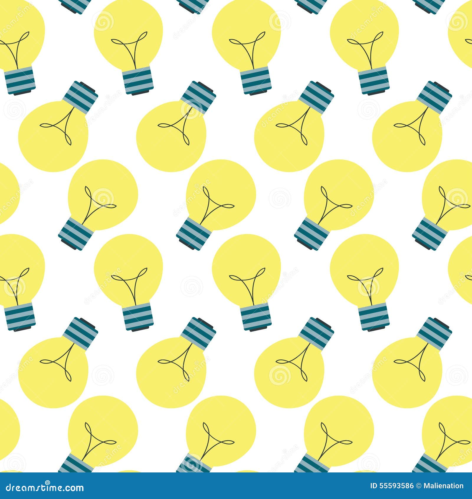 Light Flat Lamp Idea Symbol. Seamless Pattern Stock Vector ...