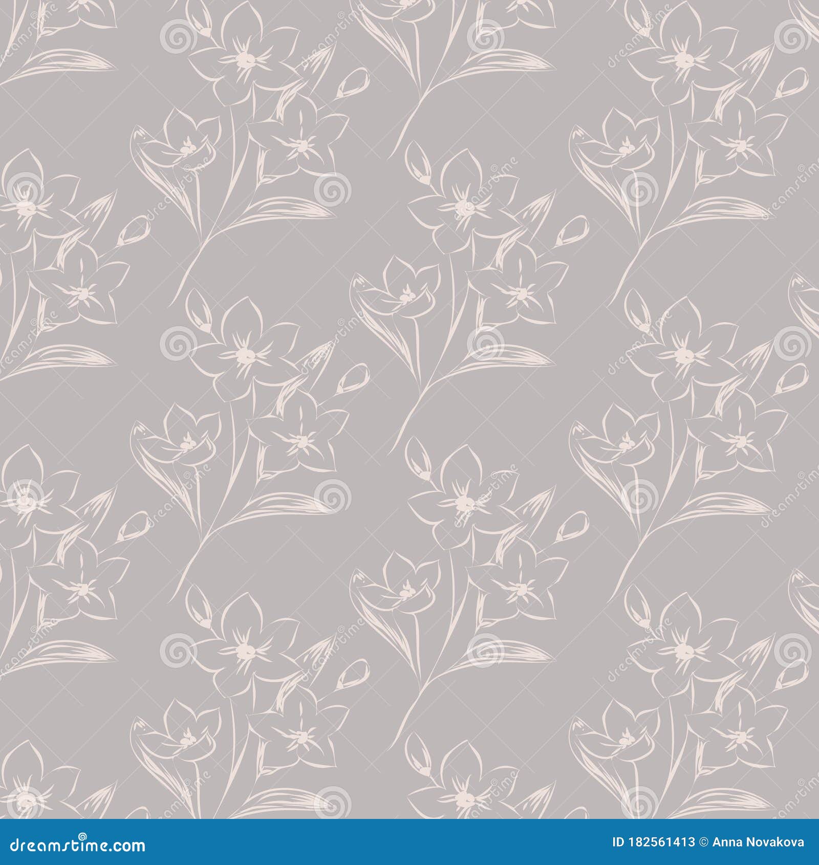 Light Floral Pattern. Floral Ornament in Beige Colors. Stock Vector ...