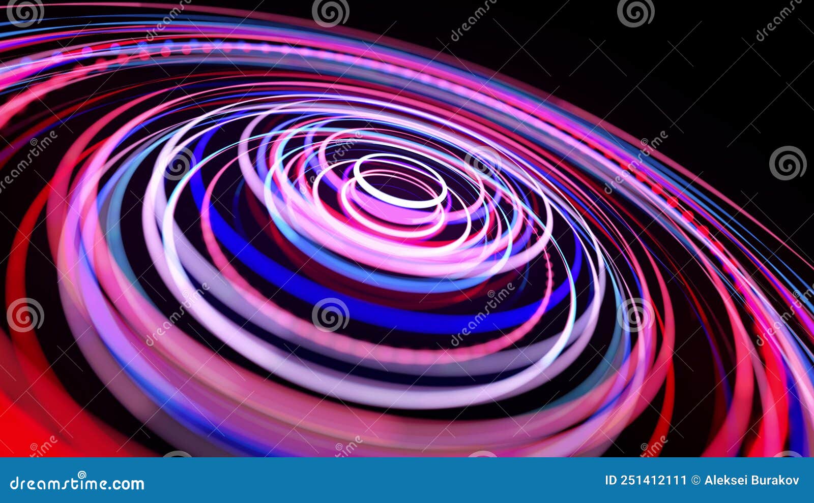 Light Flow in Ring Structure, Bg. 3d Render Stock Illustration ...