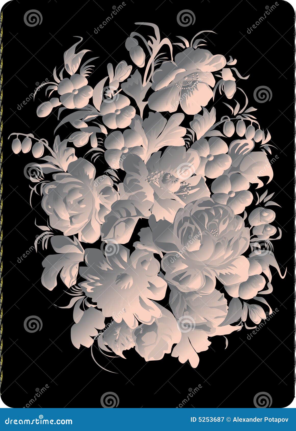 Light Flowers Decoration on Back Stock Illustration - Illustration of ...