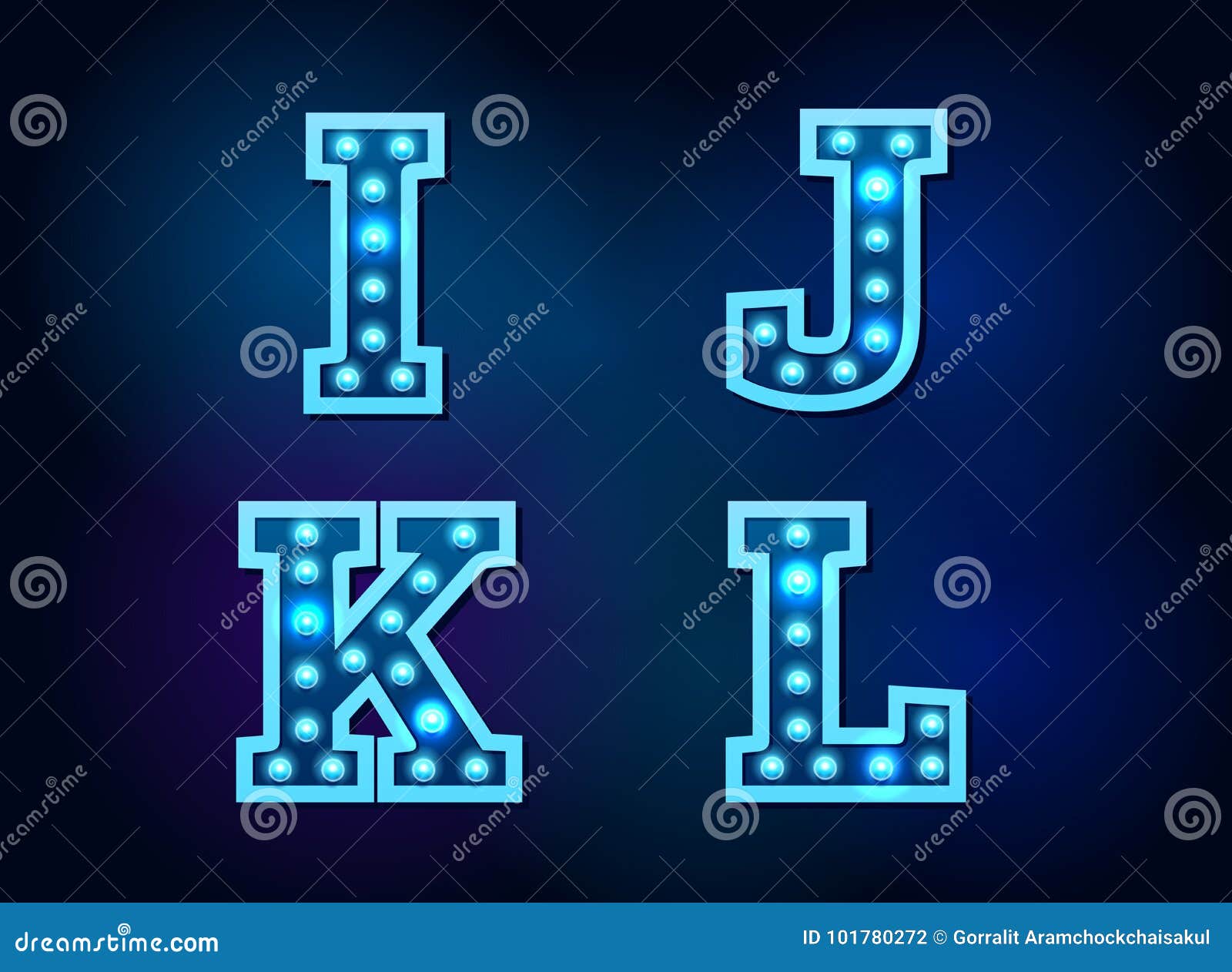 Light Font Alphabet Text Bright Stock Vector - Illustration of ...